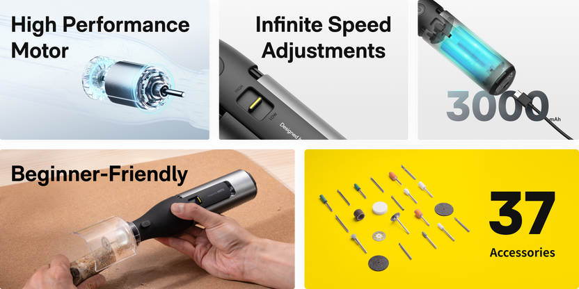 HOTO 12V Cordless Rotary Tool Kit | Versatile & Portable Rotary Tool