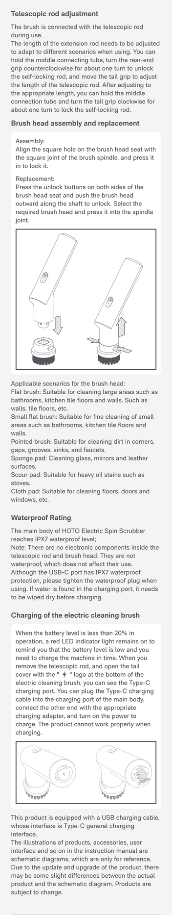 User Manual: HOTO Electric Spin Scrubber