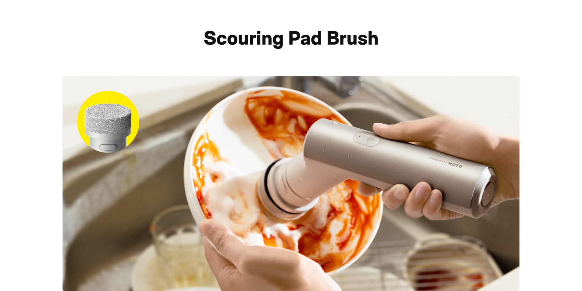 HOTO Electric Kitchen Spin Scrubber | Cordless Waterproof Cleaning Tool